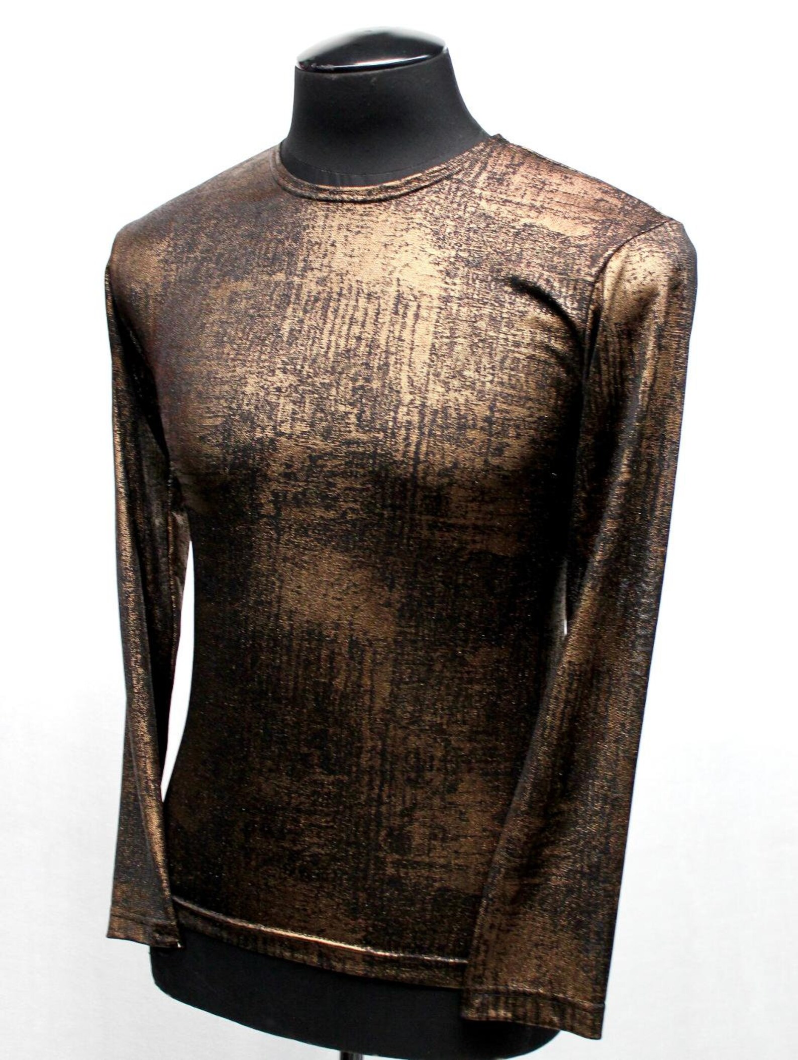 MEN'S LONG SLEEVE T-shirt Gold Metallic Fabric - Etsy