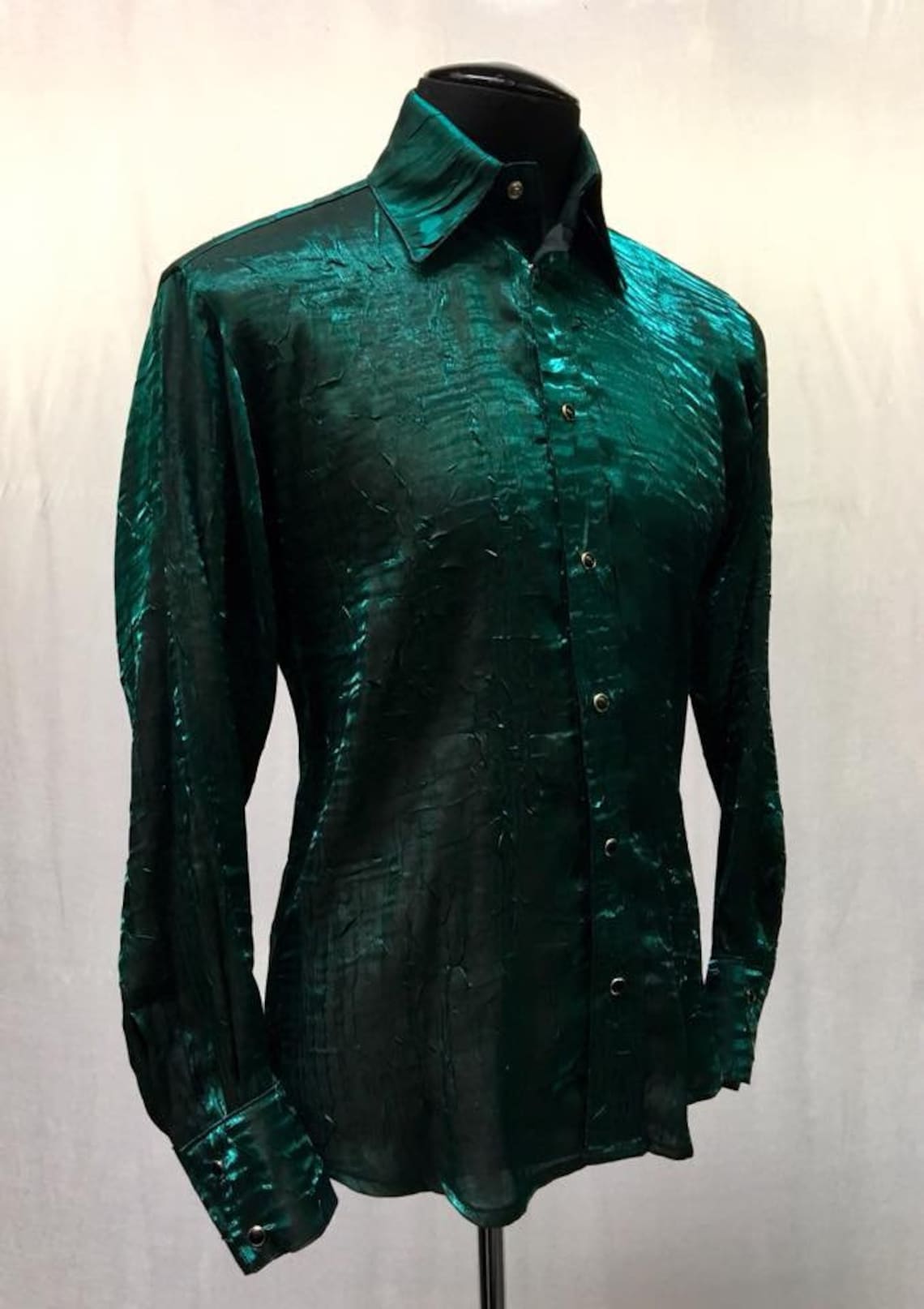 SHIMMER SHIRT Dark Green - Etsy