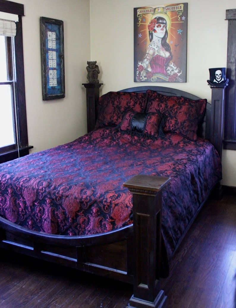 MEDIEVAL TAPESTRY DUVET and Pillow Set King Size Red/black | Etsy