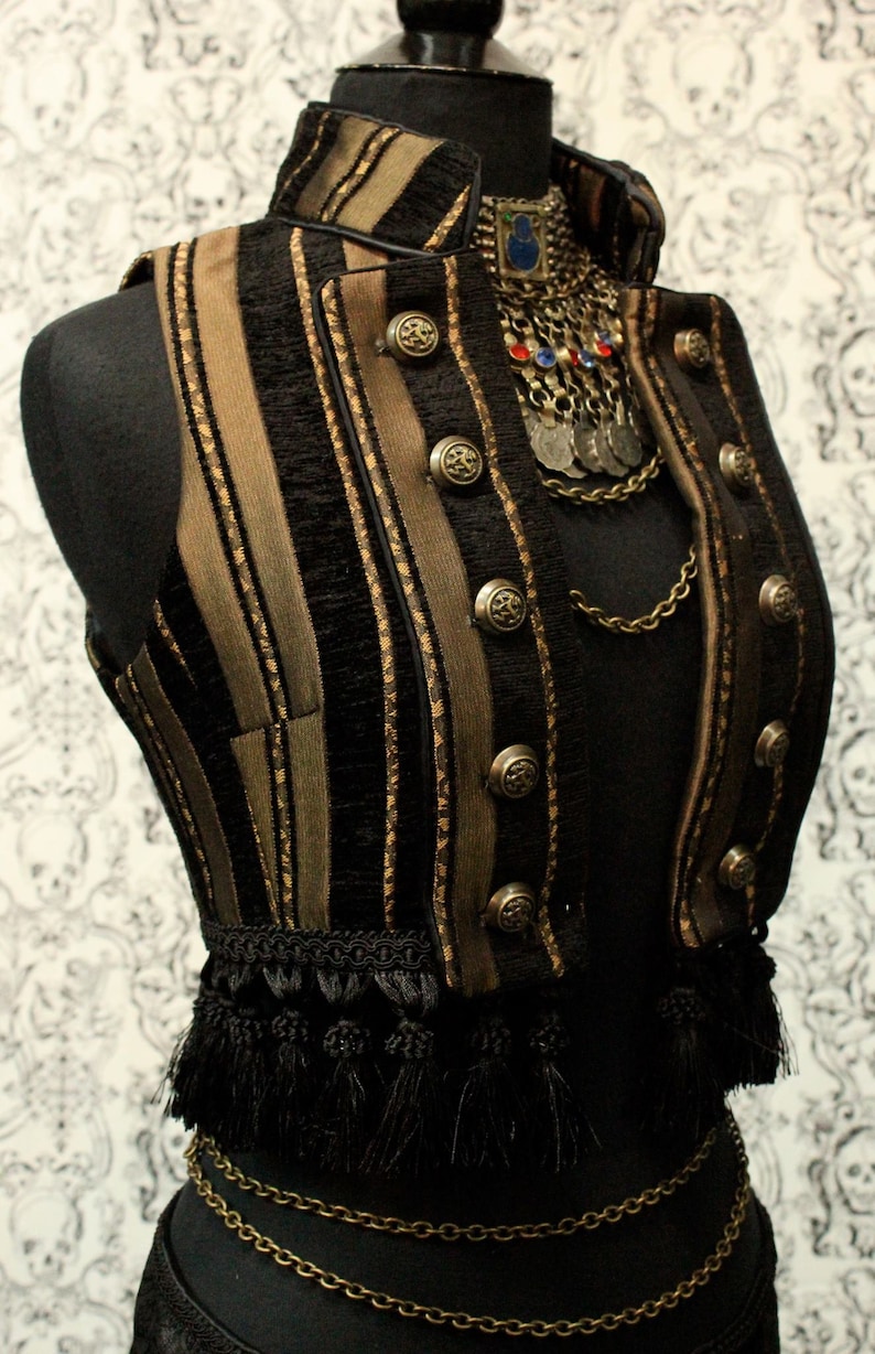 TOREADOR VEST - Gold/black Stripe - Etsy