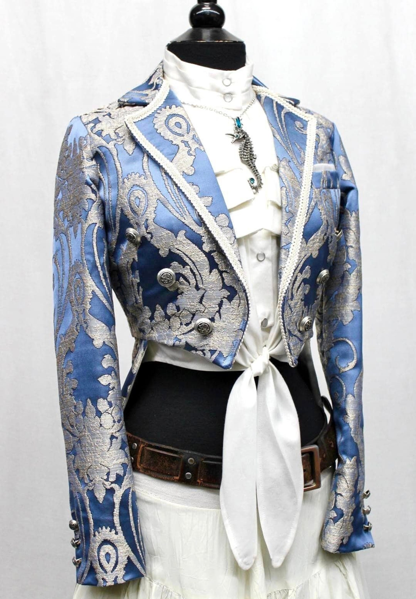 HARLEQUIN TAILCOAT - Ice Blue Satin Brocade - Only Size XXL Left! - Etsy