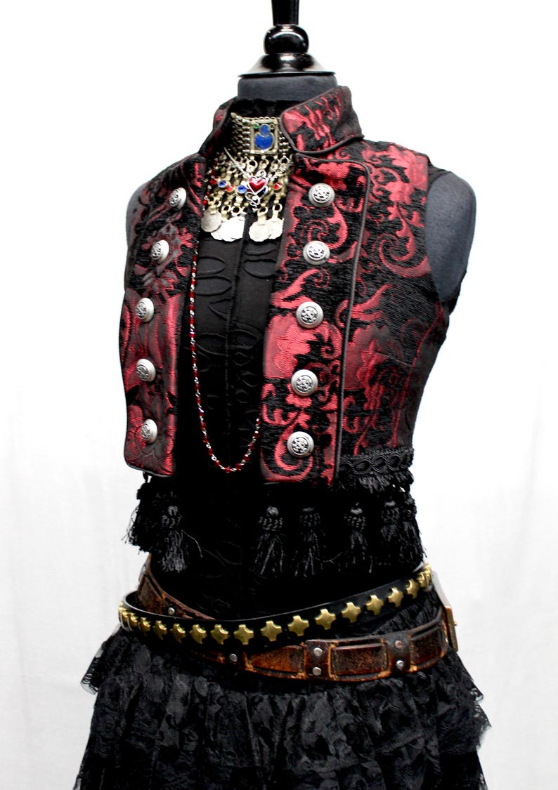 TOREADOR VEST - Red/black Tapestry - Etsy