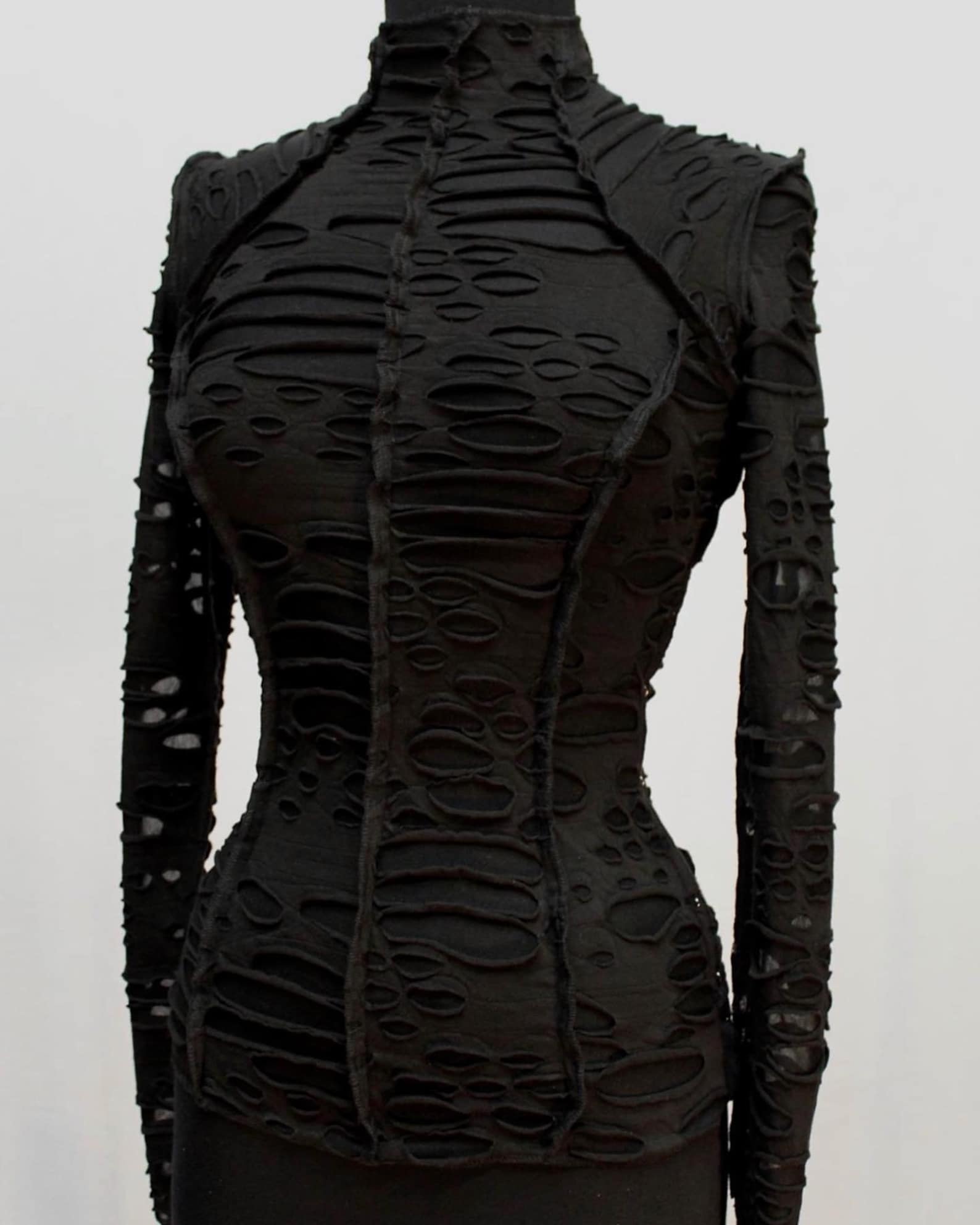 FUTURE SHOCK TOP Black Decayed Fabric - Etsy