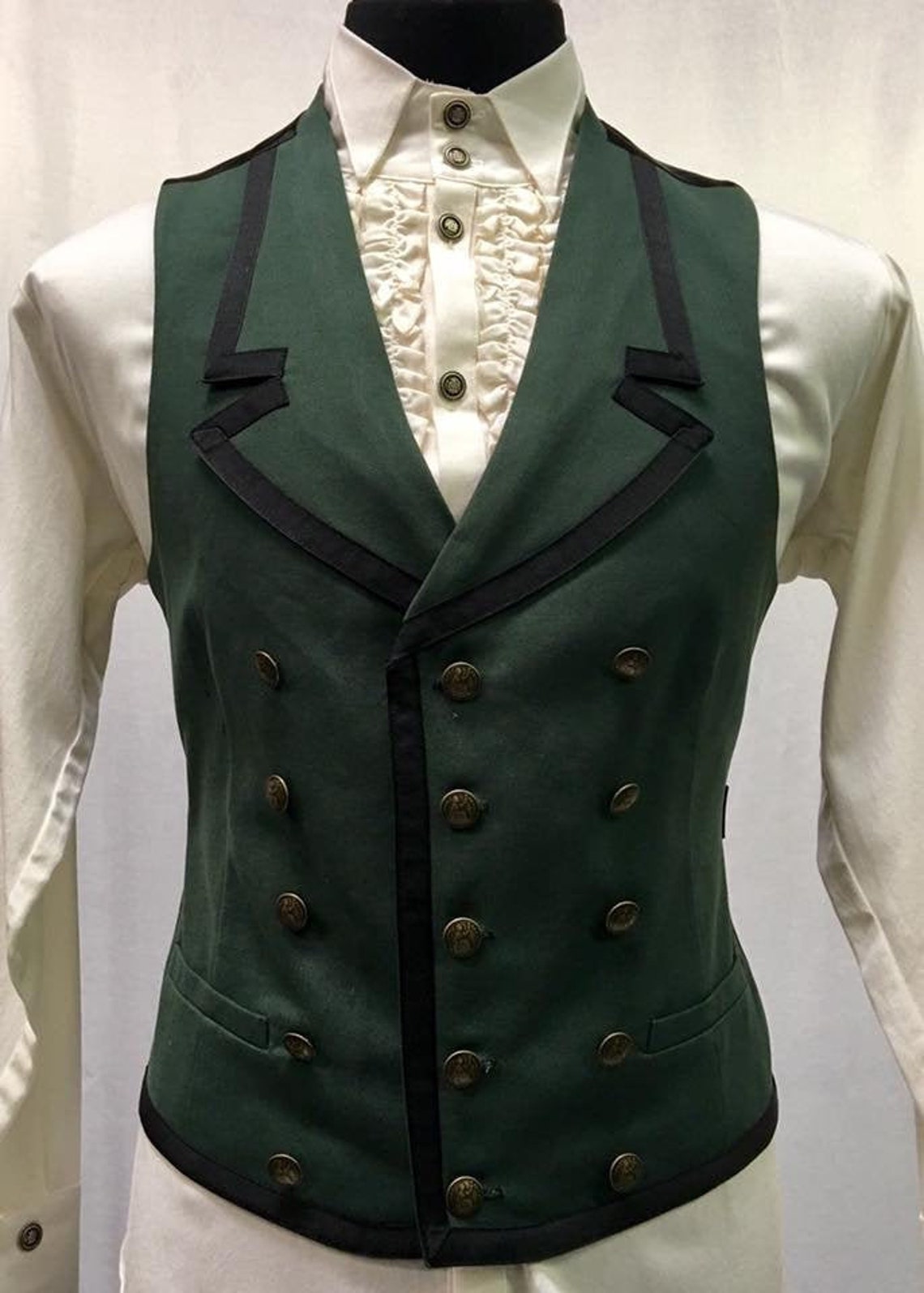 COMMODORE VEST Green Denim - Etsy