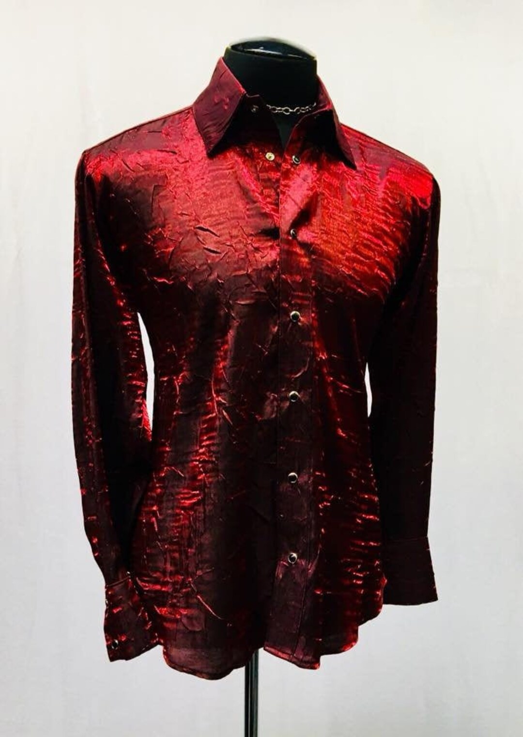 SHIMMER SHIRT - Dark Red - Etsy