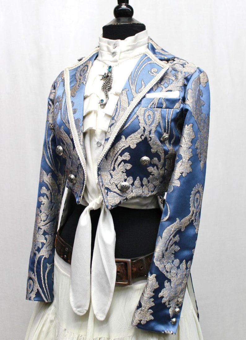 HARLEQUIN TAILCOAT - Ice Blue Satin Brocade - Only Size XXL Left! - Etsy