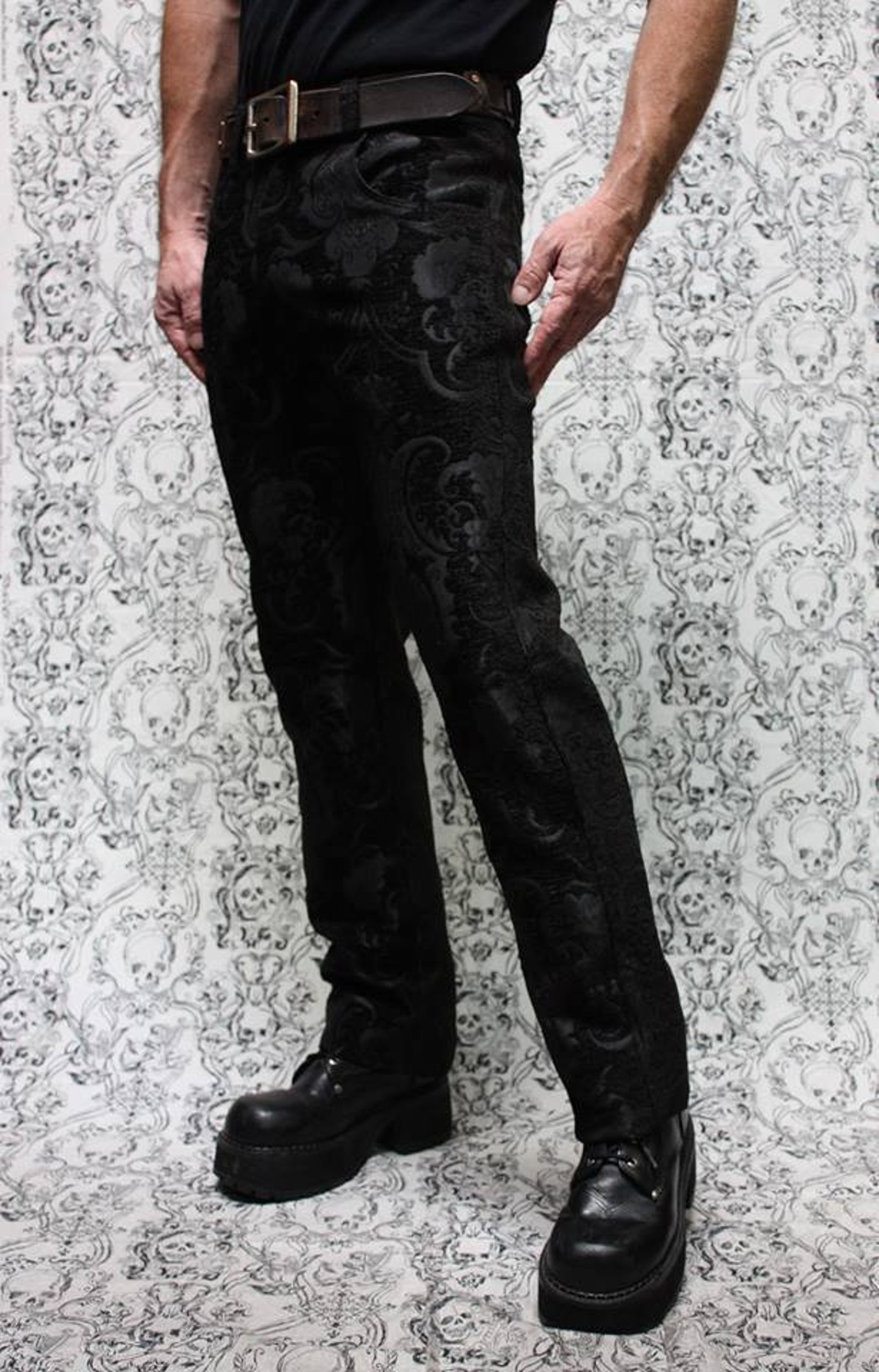 TAPESTRY PANTS - Black Tapestry - Etsy