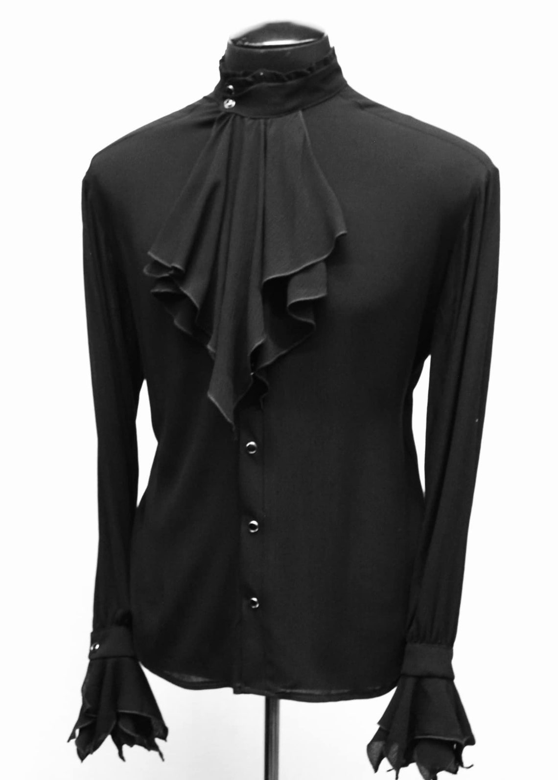 THE COUNT SHIRT Black Rayon - Etsy