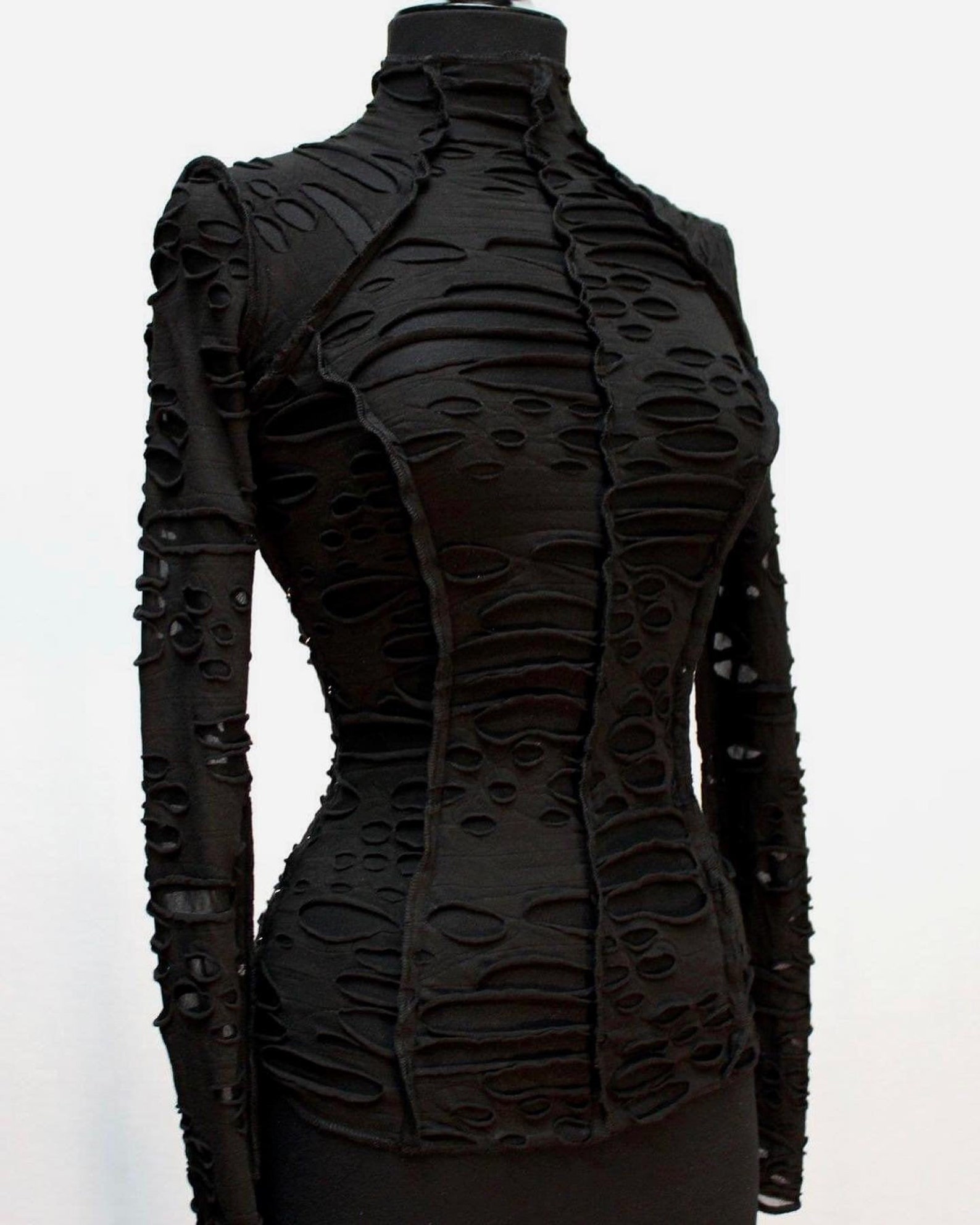 FUTURE SHOCK TOP - Black Decayed Fabric - Etsy