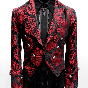 IMPERIAL JACKET - Red/black Velvet Brocade - Etsy