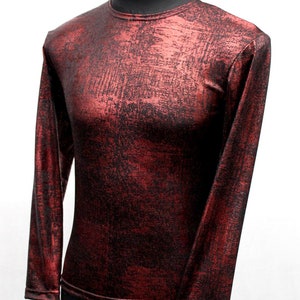 MEN'S LONG SLEEVE T-shirt - Red Metallic Fabric - Etsy