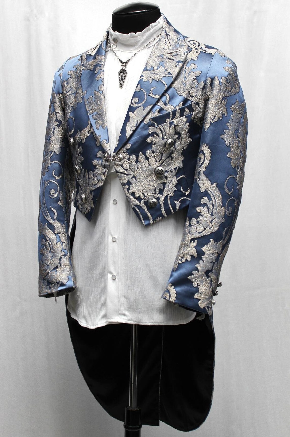MONTE CRISTO TAILCOAT - Ice Blue Brocade - Etsy