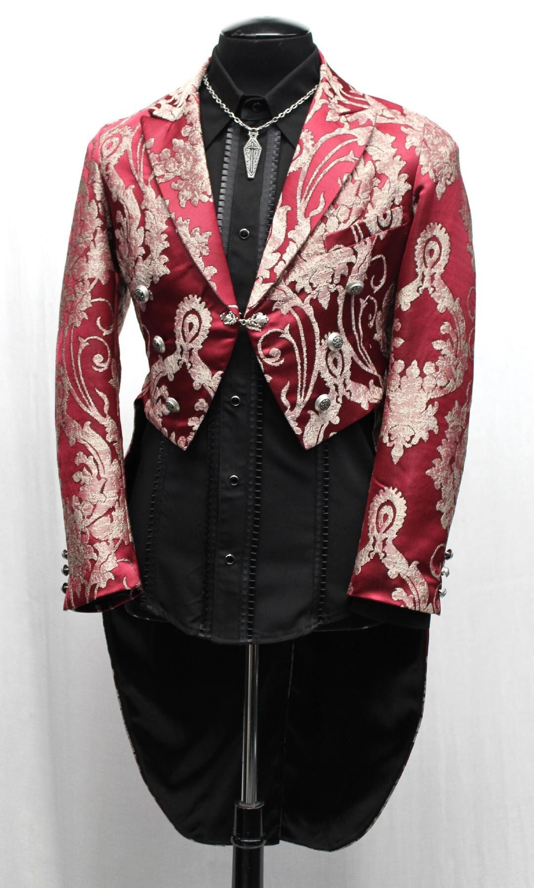 MONTE CRISTO TAILCOAT - Burgundy Brocade - Etsy