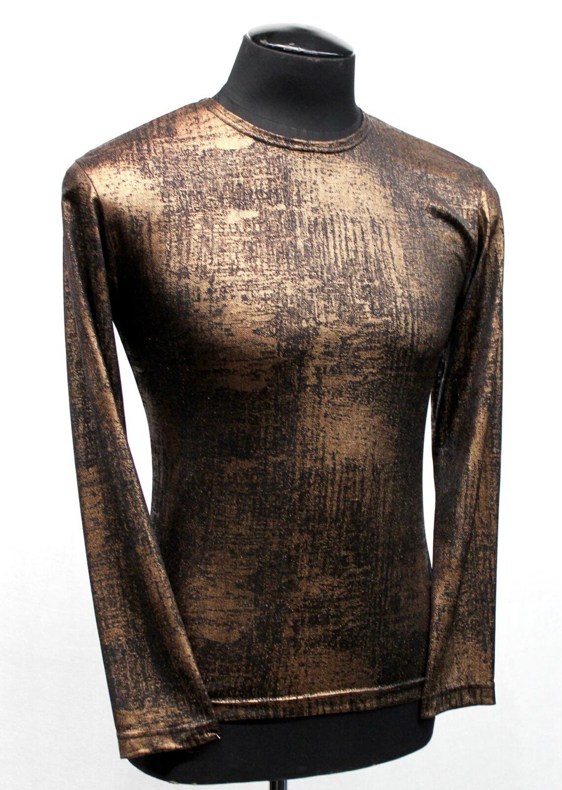 MEN'S LONG SLEEVE T-shirt Gold Metallic Fabric - Etsy