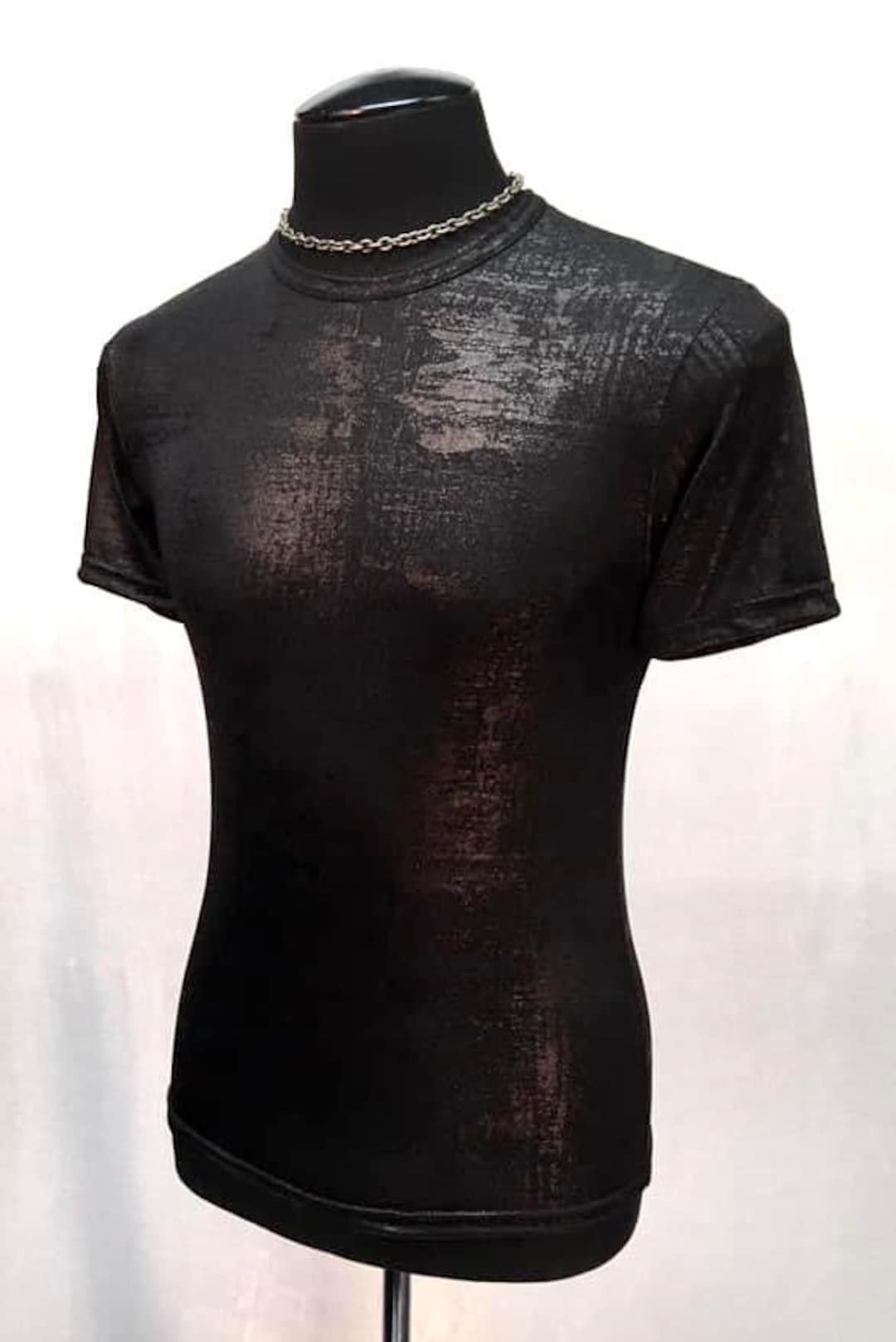 MEN'S SHORT SLEEVE T-shirt - Black Metallic - Etsy