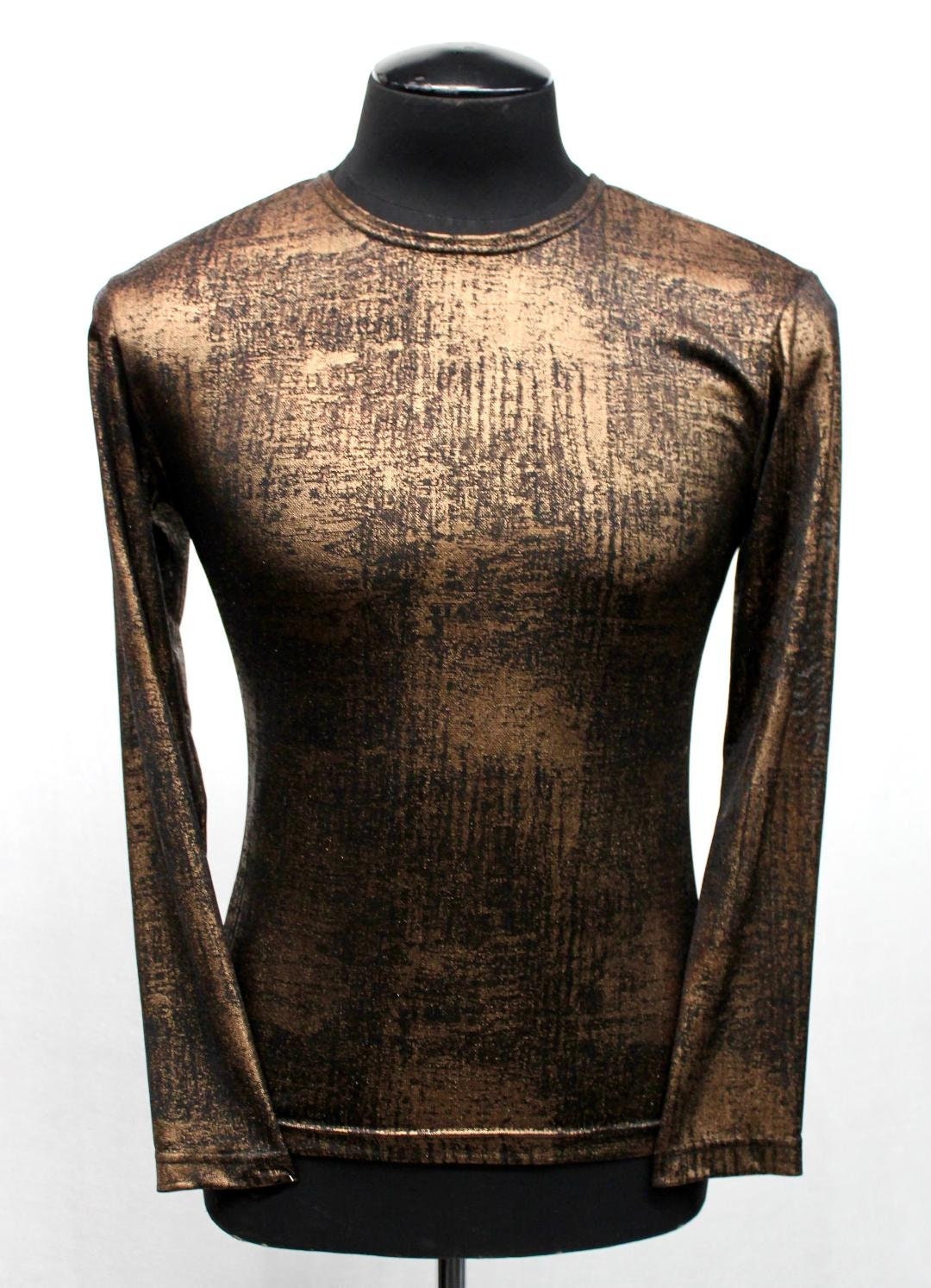 MEN'S LONG SLEEVE T-shirt Gold Metallic Fabric - Etsy