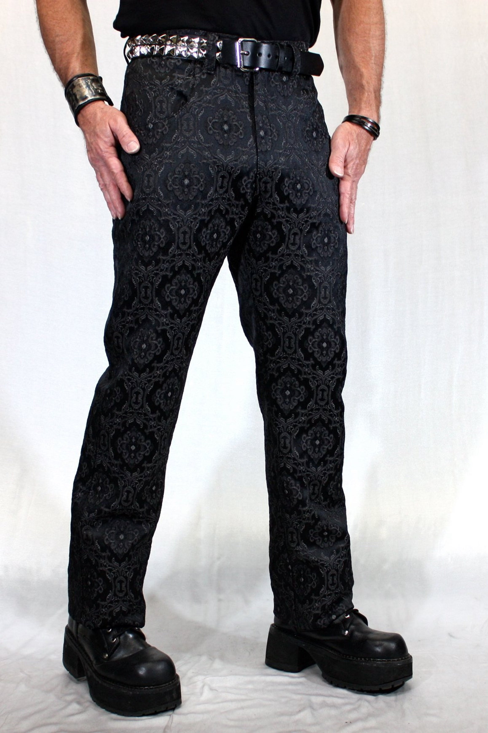 ROCKER PANTS Black Edwardian Brocade - Etsy