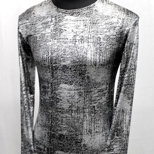 MEN'S LONG SLEEVE T-shirt - Silver Metallic Fabric - Etsy