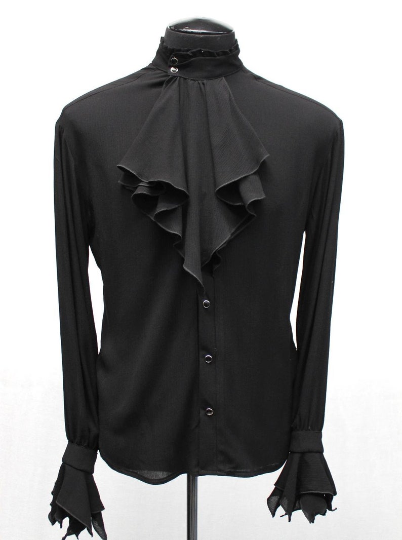 THE COUNT SHIRT Black Rayon - Etsy