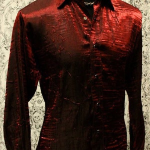 SHIMMER SHIRT - Dark Red - Etsy