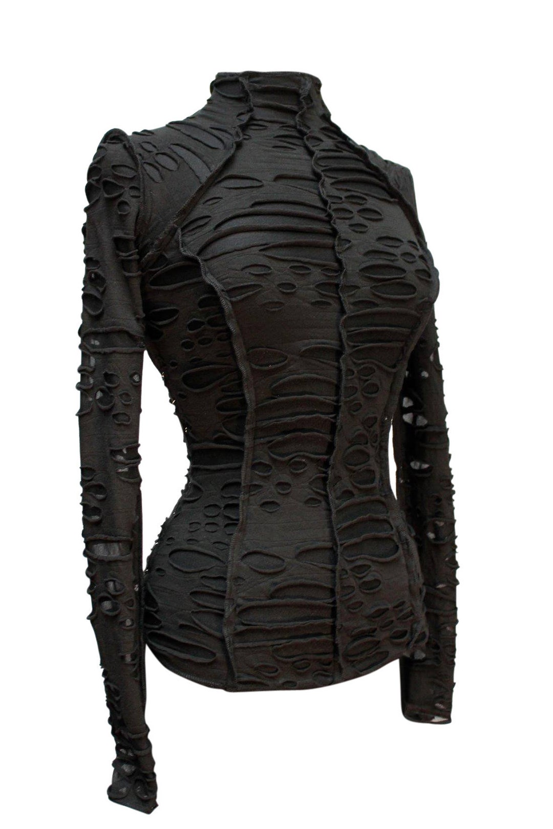 FUTURE SHOCK TOP - Black Decayed Fabric - Etsy