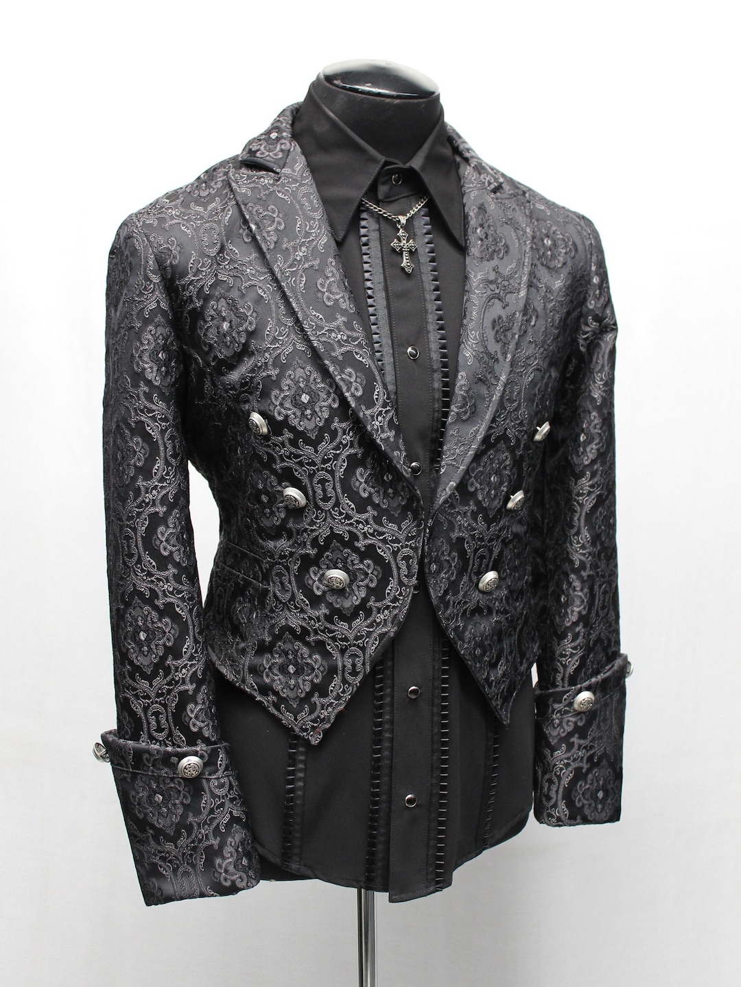IMPERIAL JACKET - Edwardian Brocade Fabric - Black - Etsy