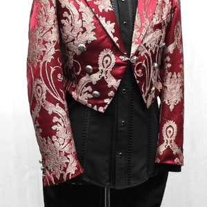 MONTE CRISTO TAILCOAT - Burgundy Brocade - Etsy