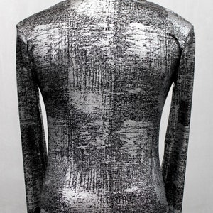 MEN'S LONG SLEEVE T-shirt - Silver Metallic Fabric - Etsy