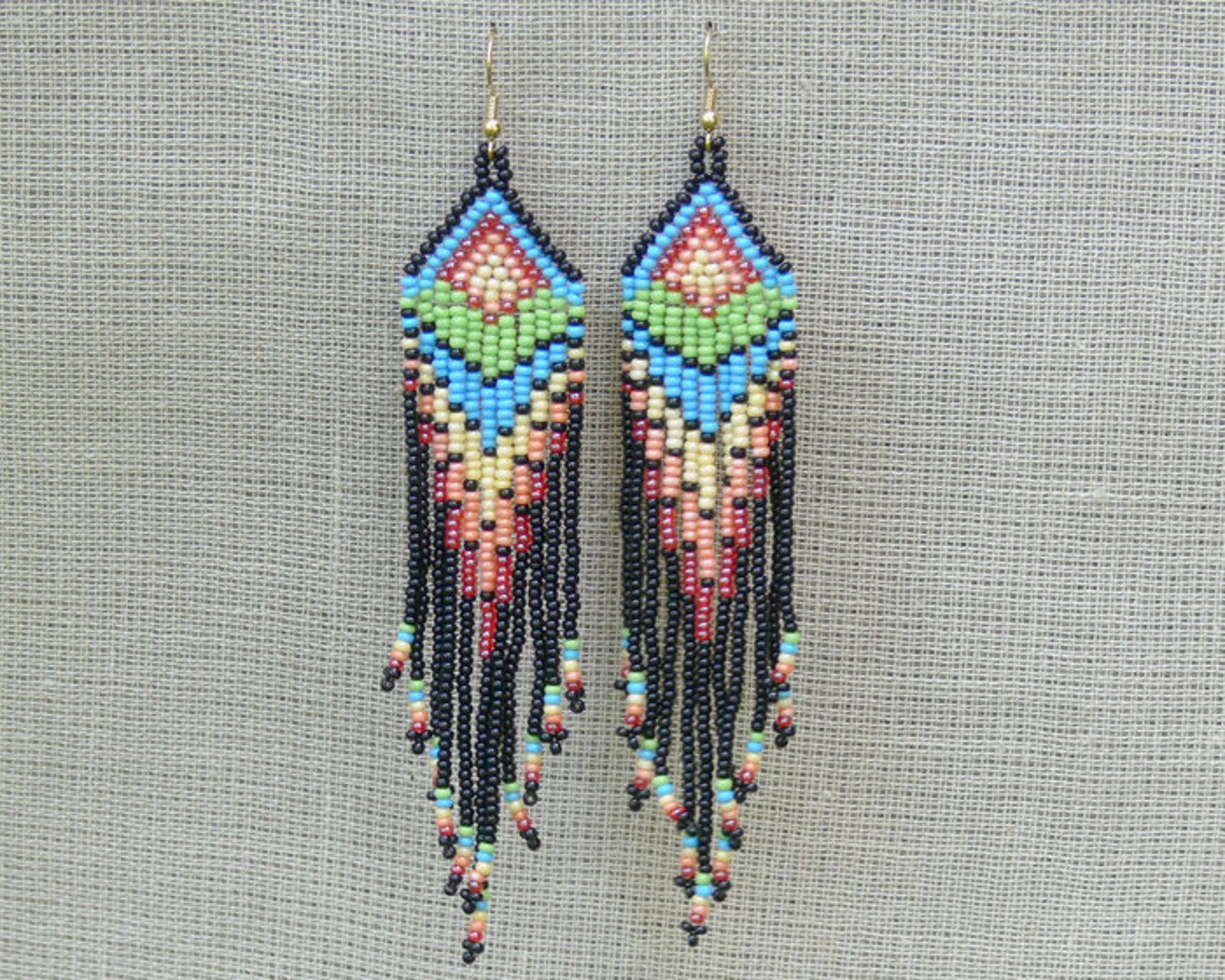 Native American Beaded Earrings Inspired. Colorful Dangle Earrings ...