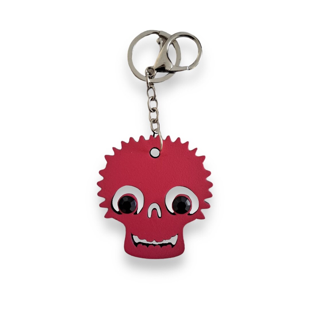 Wooden Skull Key Ring - Etsy