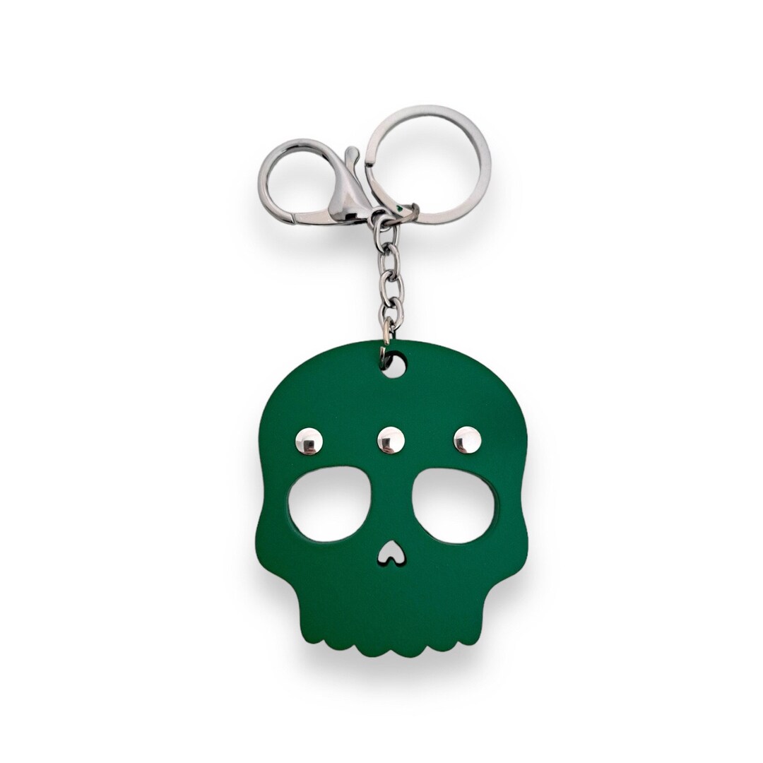 Wooden Skull Key Ring - Etsy