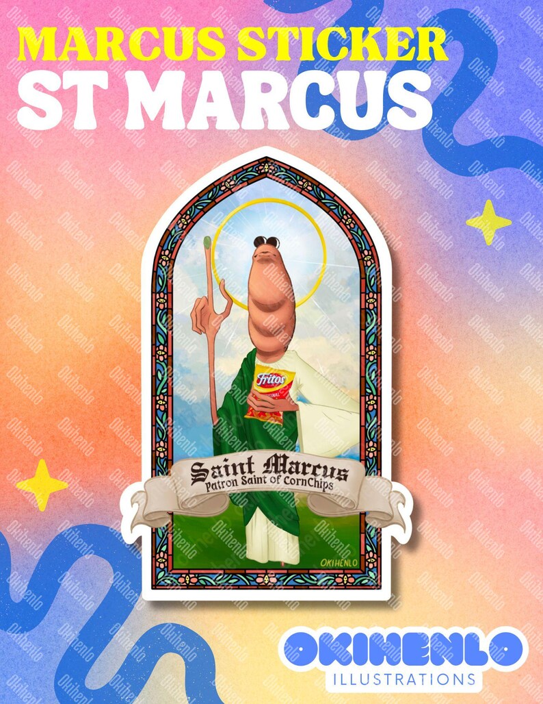 Marcus Vrchat Worm Fanart Stickers Patron Saint of Corn Chips Prayer ...