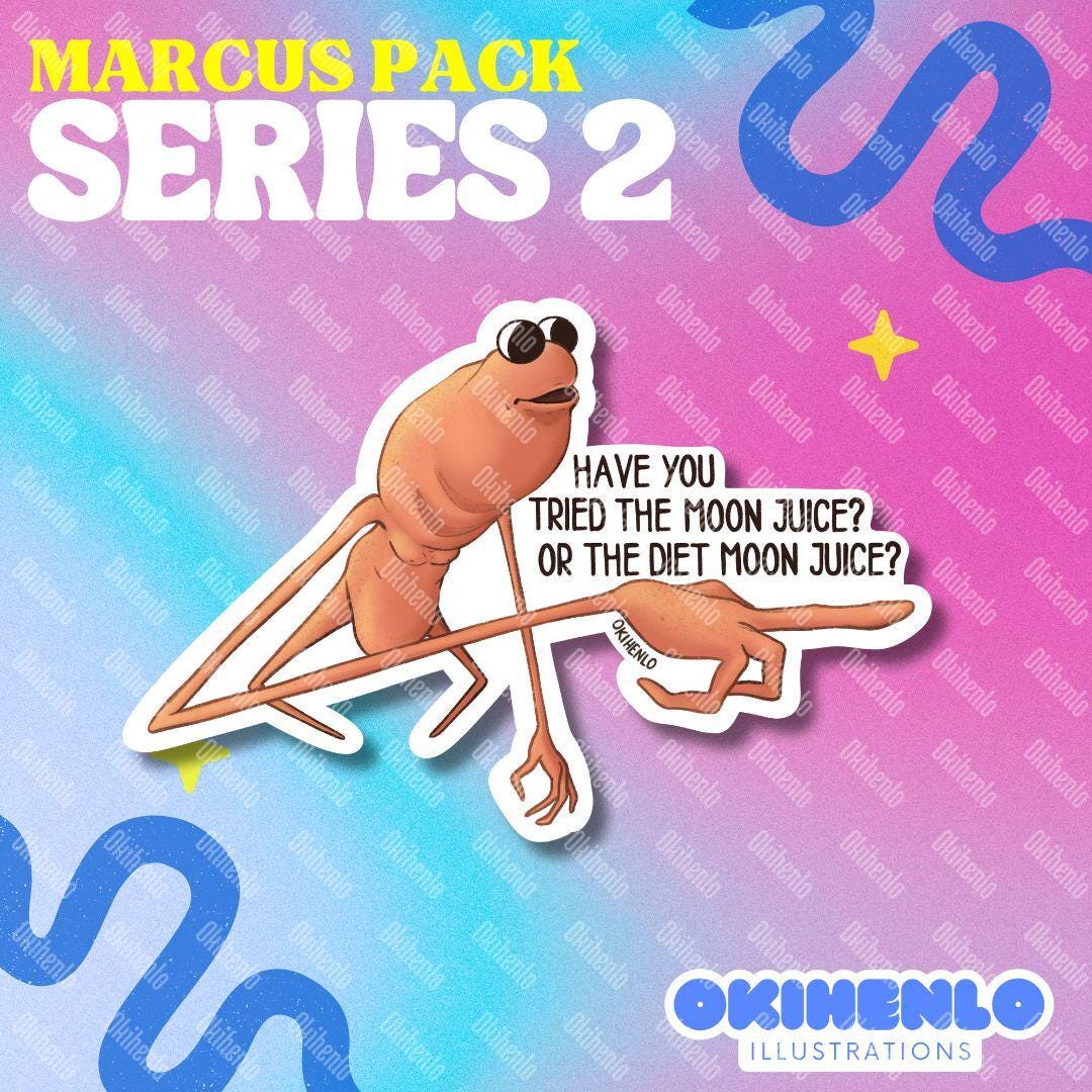 Marcus Vrchat Worm Fanart Stickers Series 2 Have You Tried Moon Juice ...