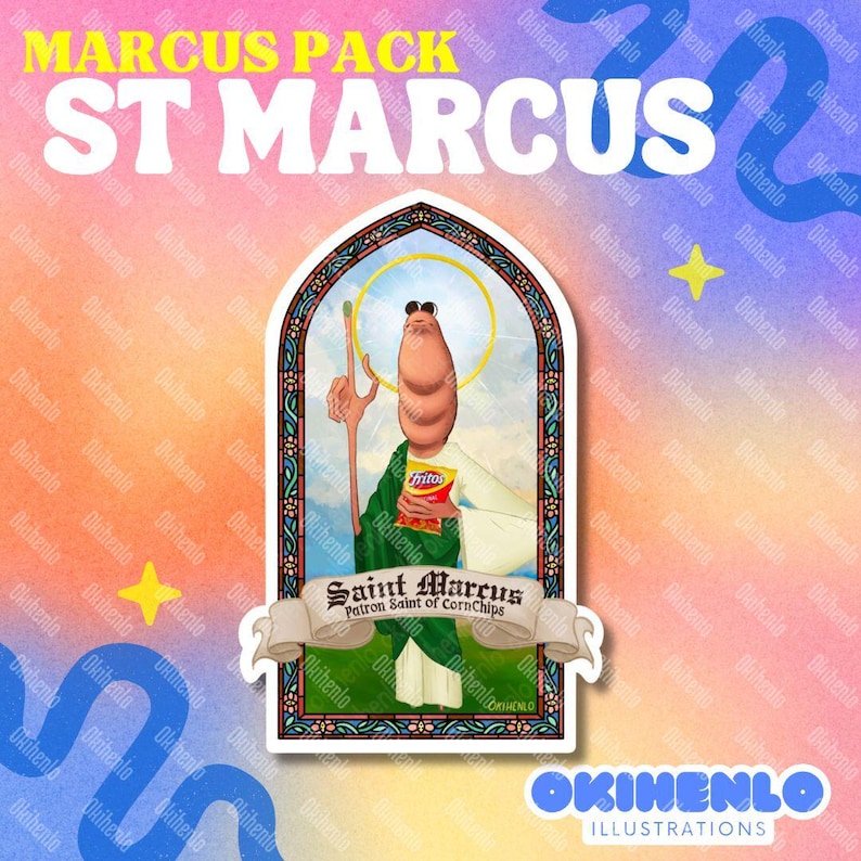 Marcus Vrchat Worm Fanart Stickers Patron Saint of Corn Chips Prayer ...