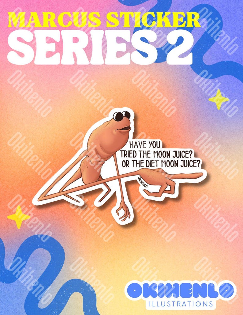Marcus Vrchat Worm Fanart Stickers Series 2 Have You Tried Moon Juice ...