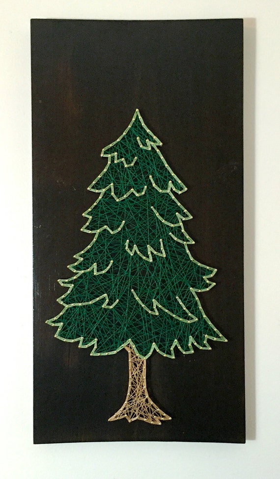 Items similar to Pine Tree String Art - Handmade on Etsy