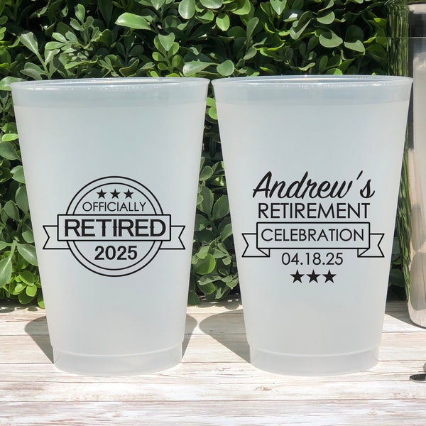 Plastic Personalized Retirement Party Cups - Etsy