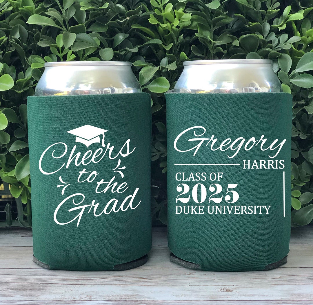 Custom Graduation Can Coolers, Cheers to the Grad, Graduation Party ...