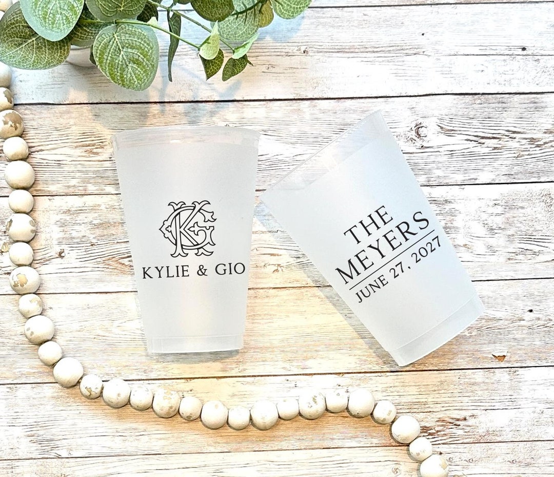 Custom Frosted Wedding Cups, 5oz, 8oz, 9oz, 10oz, 12oz, 14oz, 16oz ...