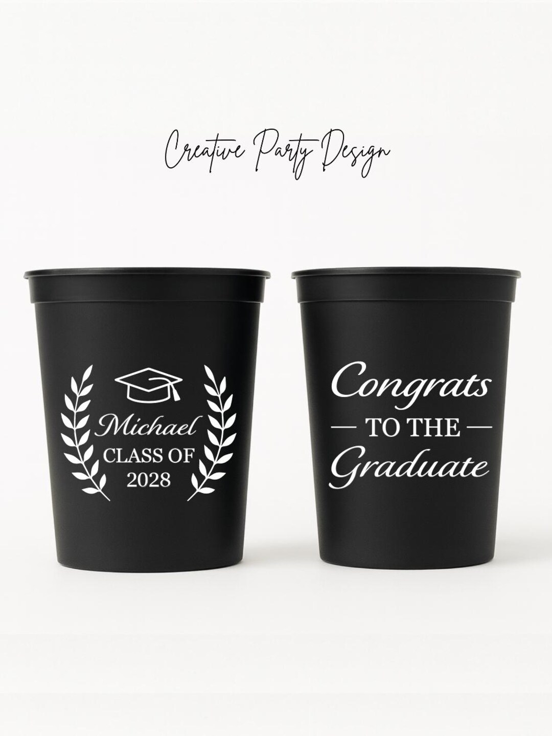 Personalized Graduation Party Cups: Custom Printed Stadium Cups - Etsy