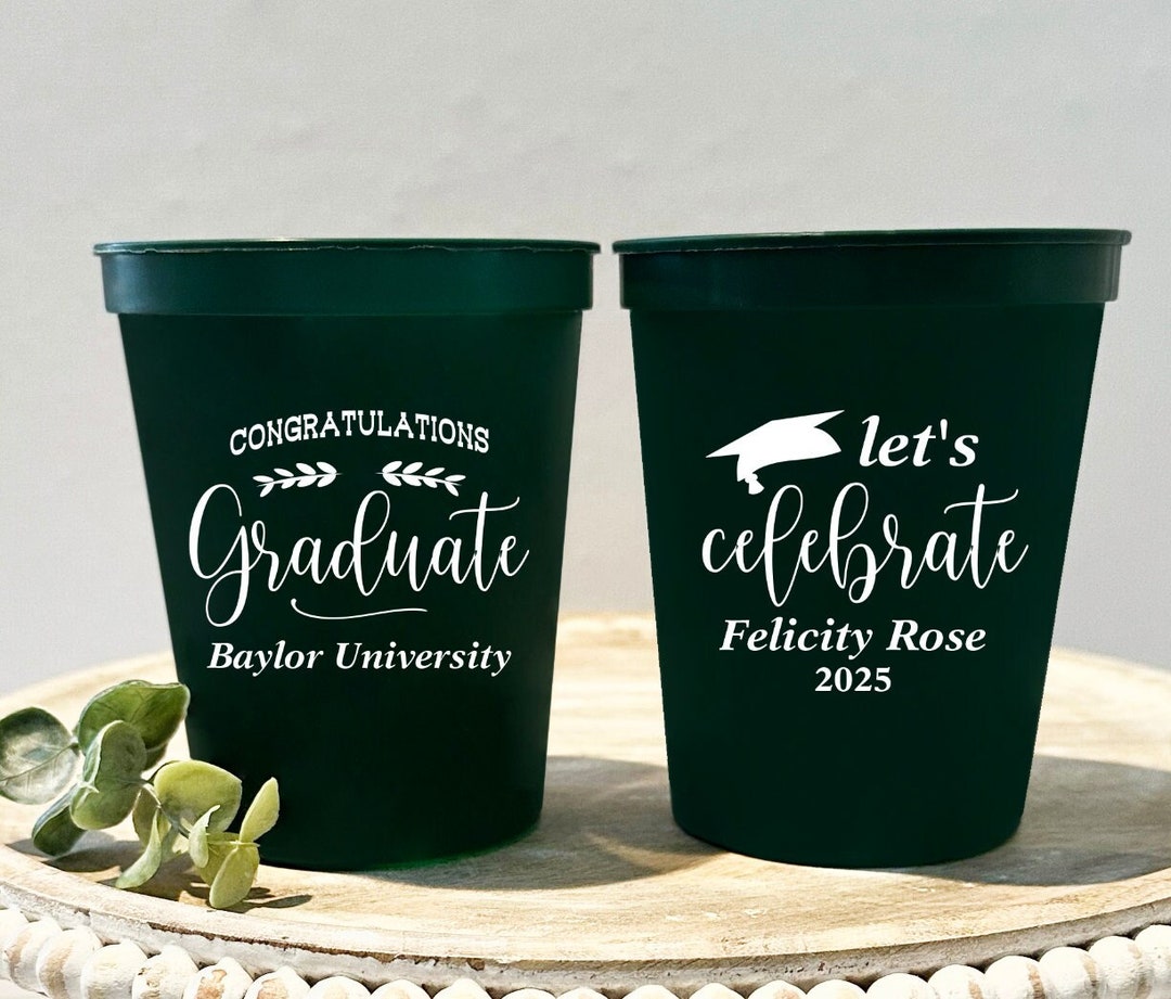 Graduation Custom Stadium Cups, 12oz 16oz 22oz 32oz, Personalized Cups ...