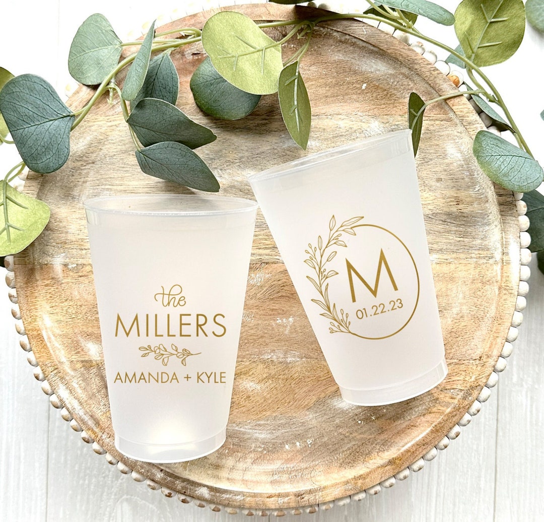Custom Frosted Wedding Cups: Personalized Party Decoration - Etsy