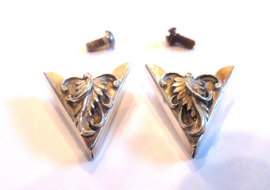 Vintage Sterling Silver W Flower Leaf Designs Navajo Collar Tips Ends IC Lot 26 - Etsy
