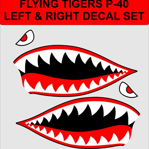 Flying Tigers Vinyl Decal Sticker Shark Teeth Hobby Tactical - Etsy