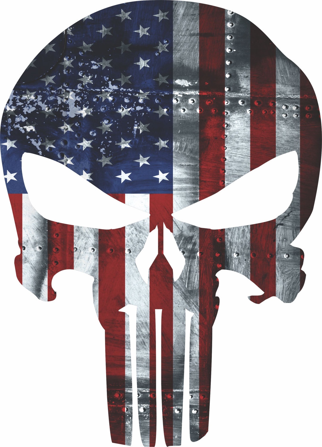 Punisher American Flag Vinyl Sticker 4 different sizes | Etsy
