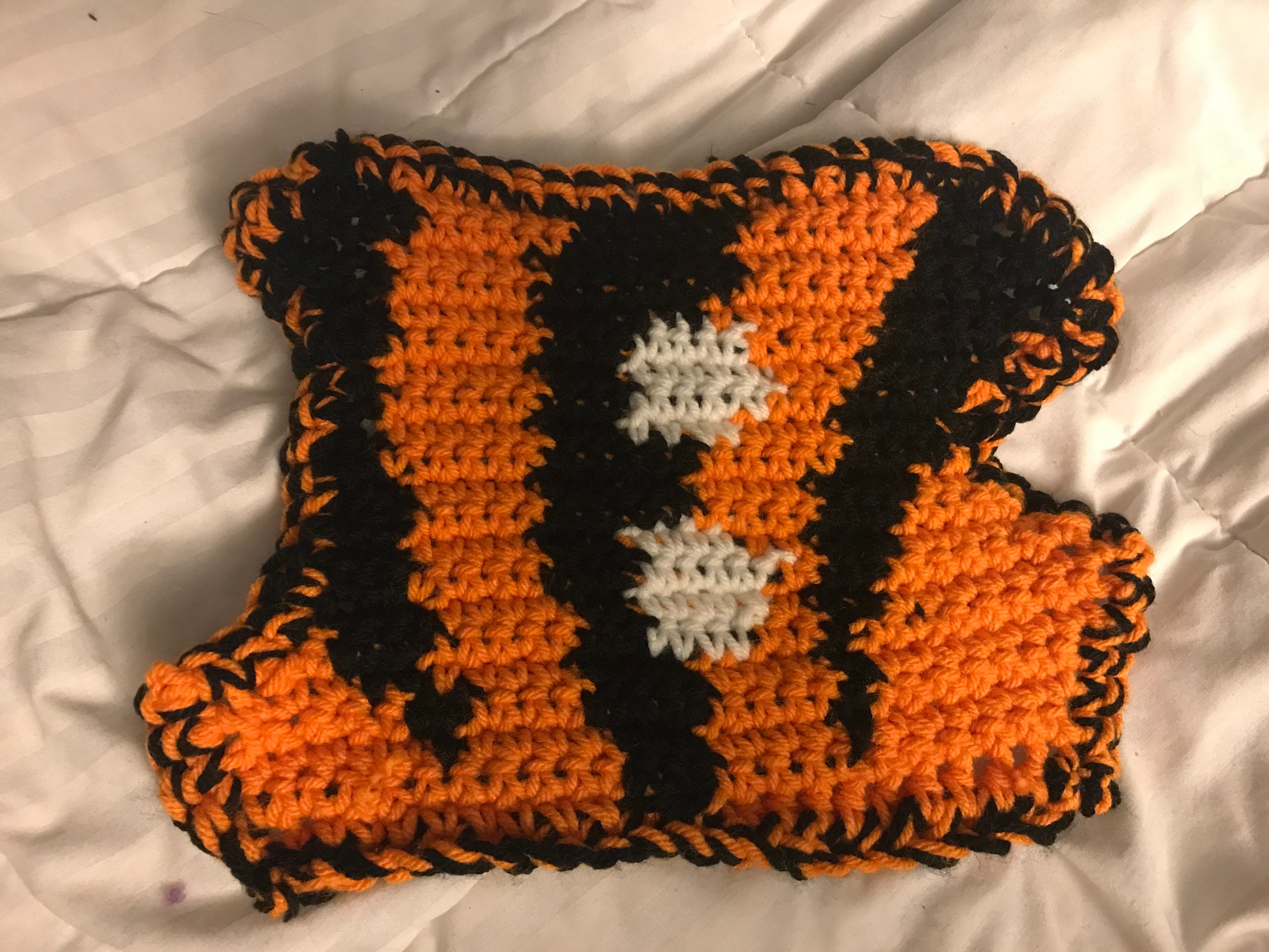 Crocheted Cincinnati Bengals Throw Blanket - Made to Order - Etsy