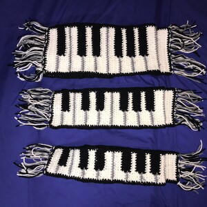 PDF Pattern for 9 Sizes of Crocheted Piano Scarves | Piano Scarf ...
