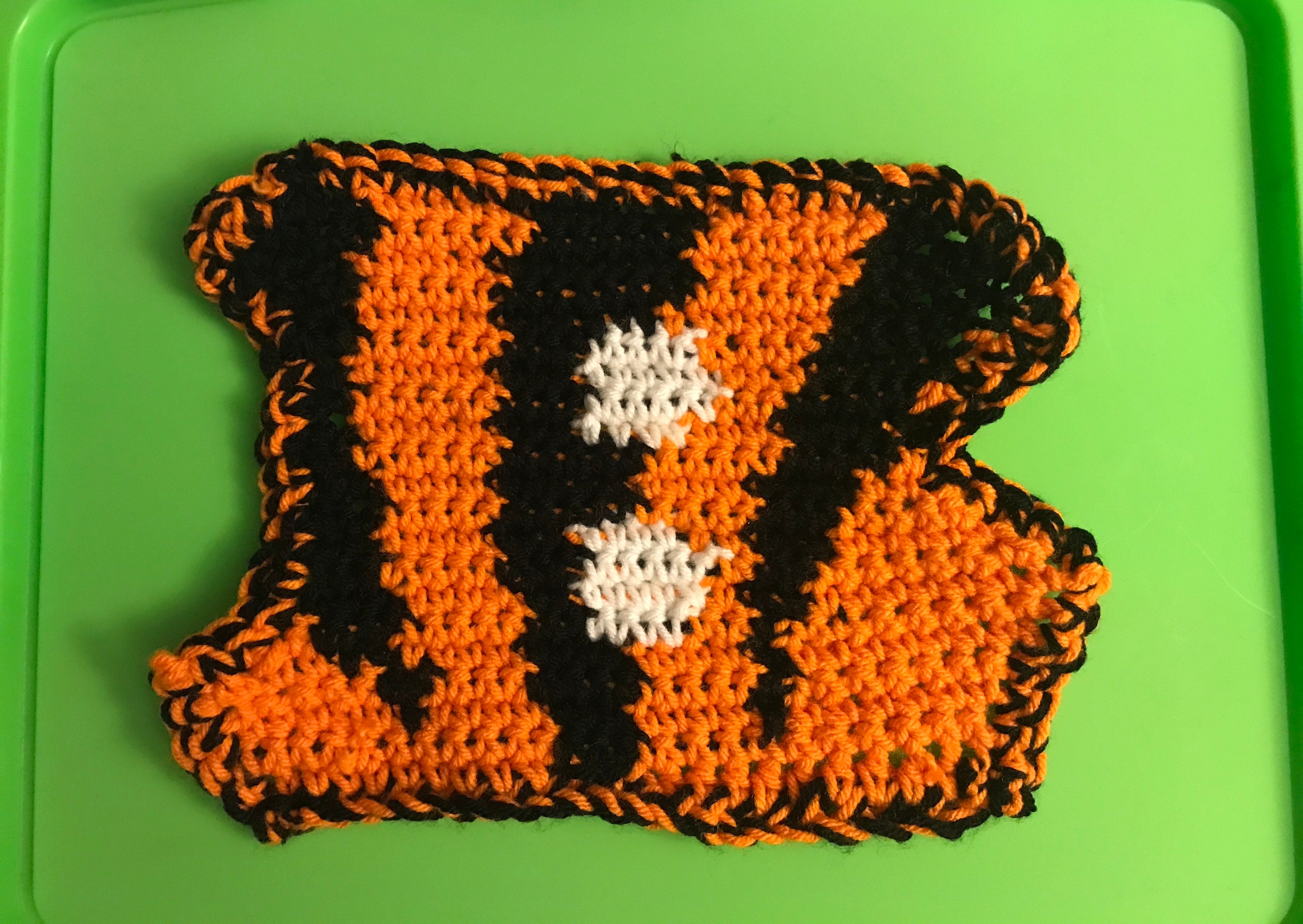Crocheted Cincinnati Bengals Throw Blanket - Made to Order - Etsy
