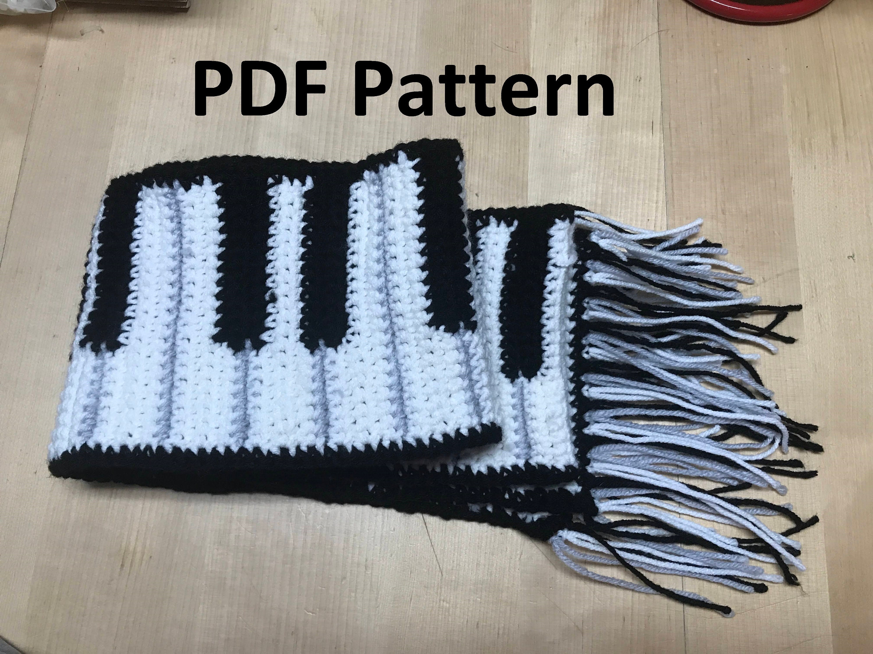 PDF Pattern for 9 Sizes of Crocheted Piano Scarves | Piano Scarf ...
