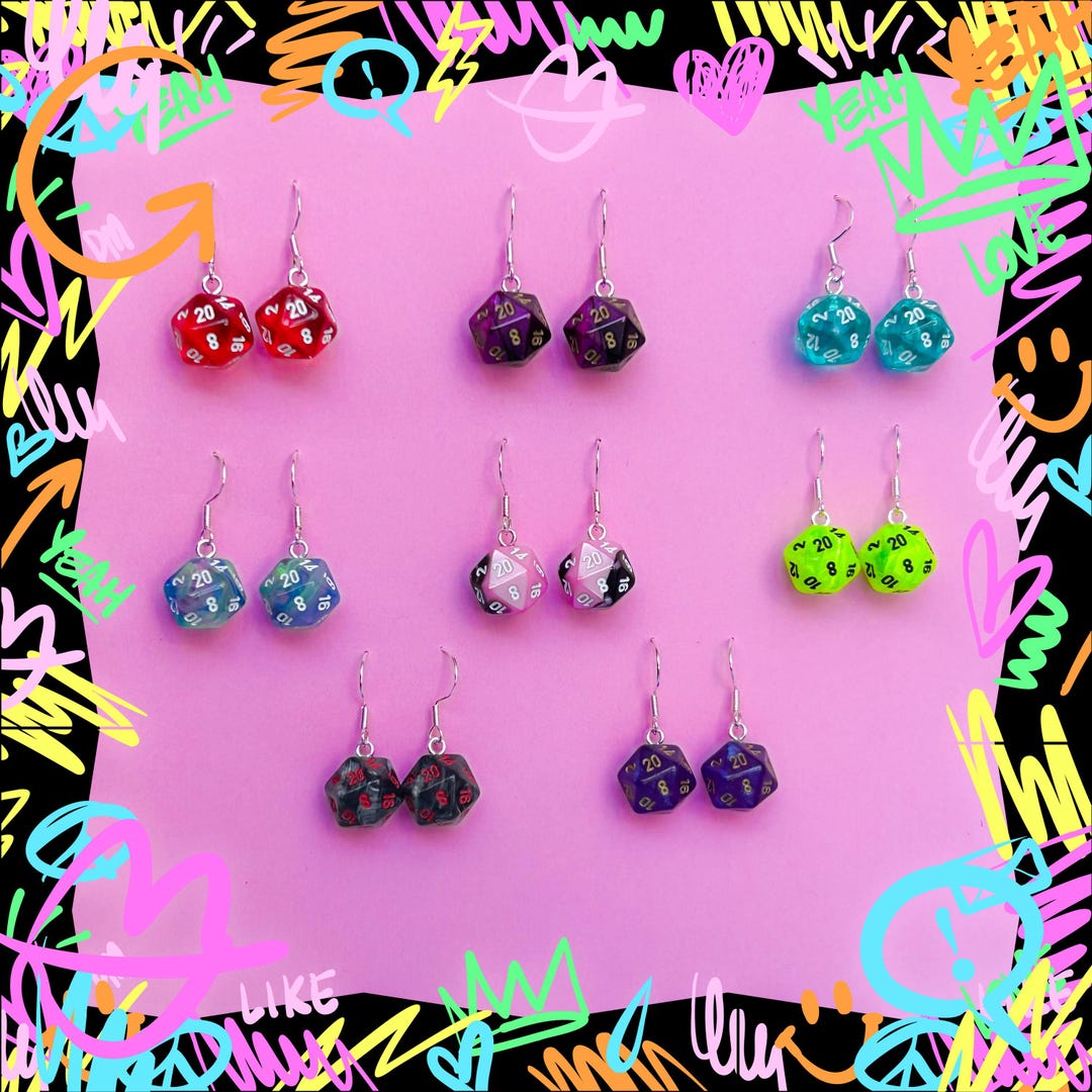 Mini D20 Dice D&D Sterling Silver Earrings - Etsy UK